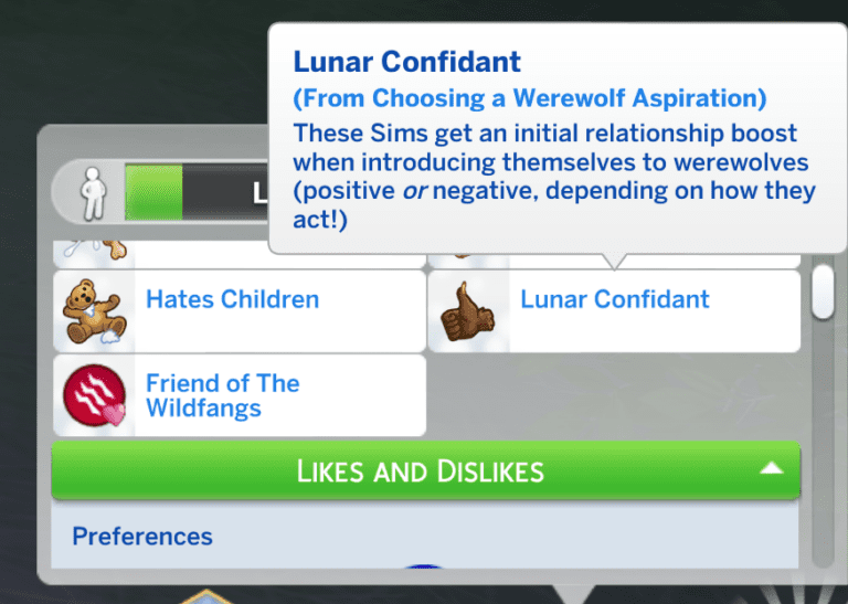 Sims 4 Werewolves Aspirations (Werewolf Initiate and Beyond)