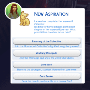 Sims 4 Werewolves Aspirations (Werewolf Initiate and Beyond)
