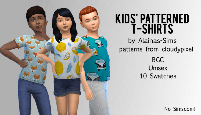 25+ Sims 4 Kids CC Shirts Your Children Will Love