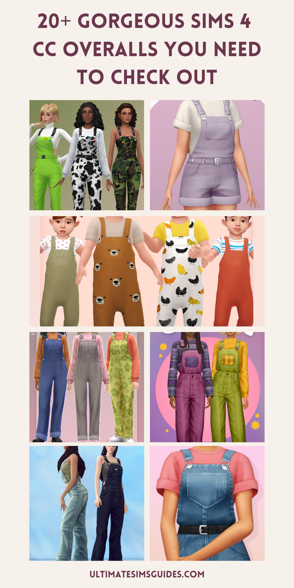 Adorable Sims 4 CC Overalls For Your Mods Folder