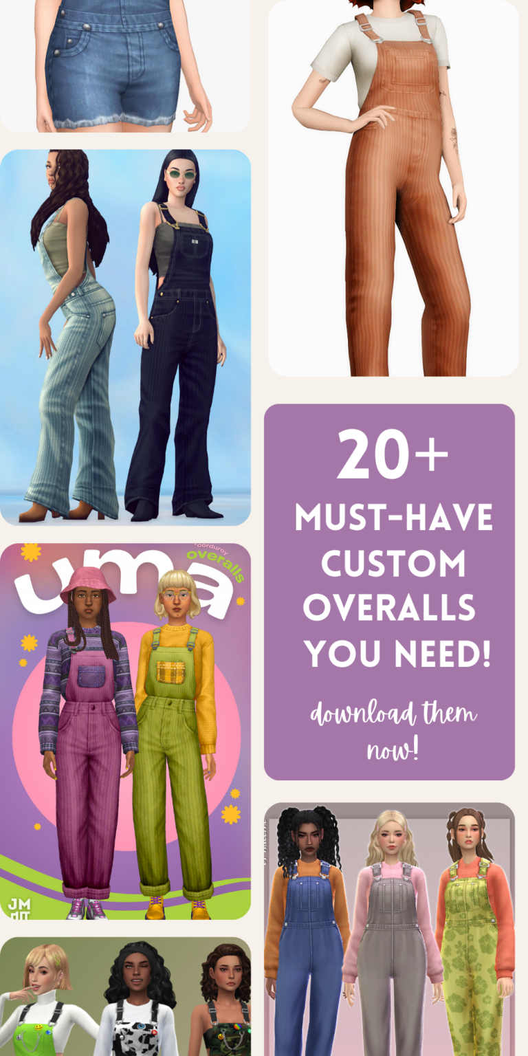 Adorable Sims 4 CC Overalls For Your Mods Folder