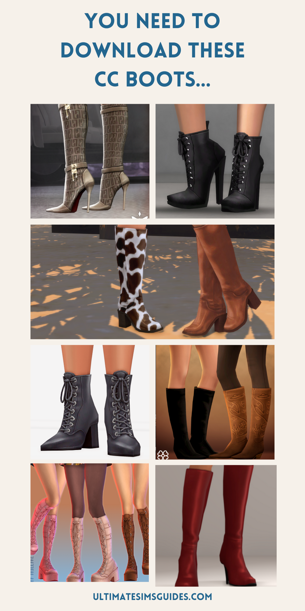 My Favourite Sims 4 CC Boots That You Need to Check Out – Ultimate Sims ...